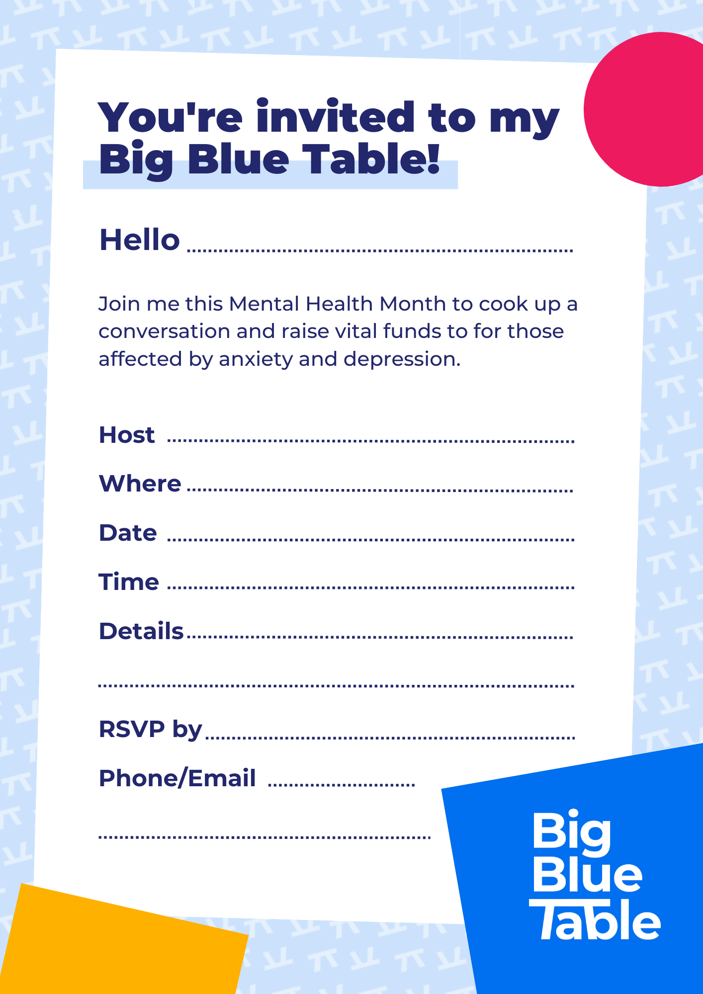 Host Kit - Big Blue Table 2025